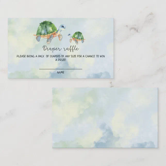 Sea Turtle - diaper raffle ticket Enclosure Card | Zazzle