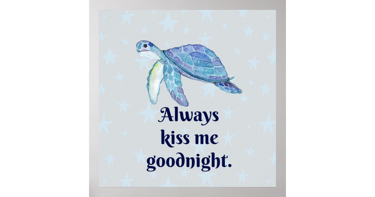 Sea Turtle Goodnight Poster | Zazzle