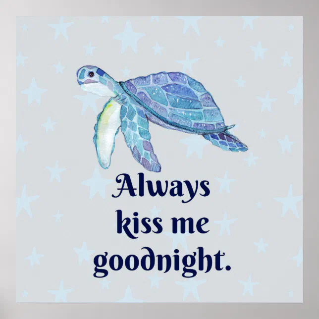 Sea Turtle Goodnight Poster | Zazzle