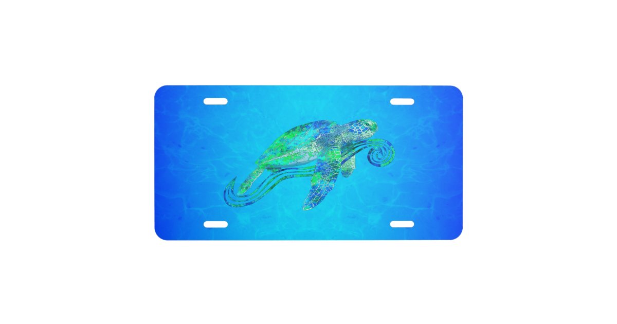 Sea Turtle Graphic License Plate | Zazzle