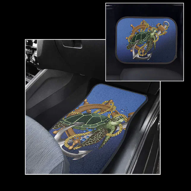 Sea Turtle Green Blue Car Floor Mat | Zazzle