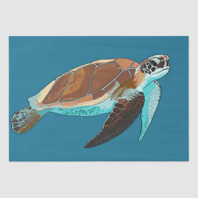Sea Turtle Loggerhead Art Decoupage Tissue Paper | Zazzle