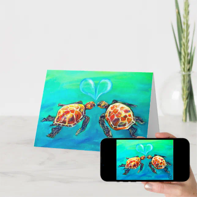 Sea Turtle Love Card | Zazzle