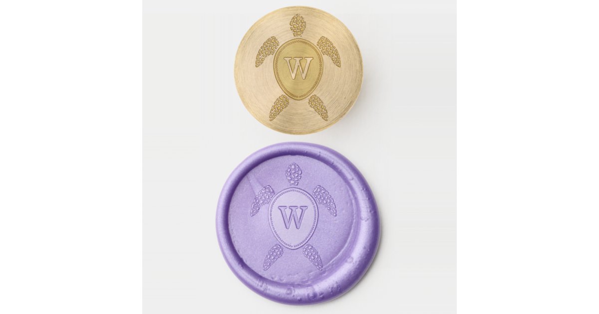 Sea Turtle Monogram Wax Seal Stamp | Zazzle