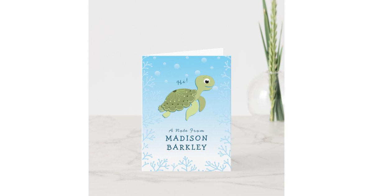 Sea Turtle Note Card | Zazzle