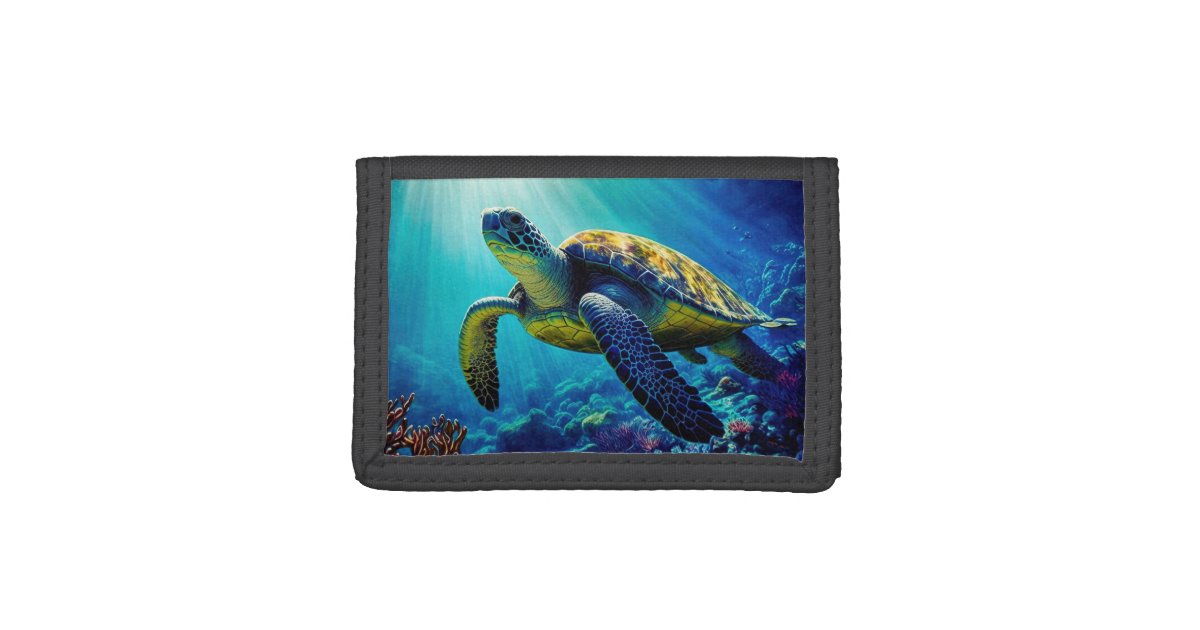 Sea Turtle Ocean Marine Life Beach Nature Animals Trifold Wallet | Zazzle