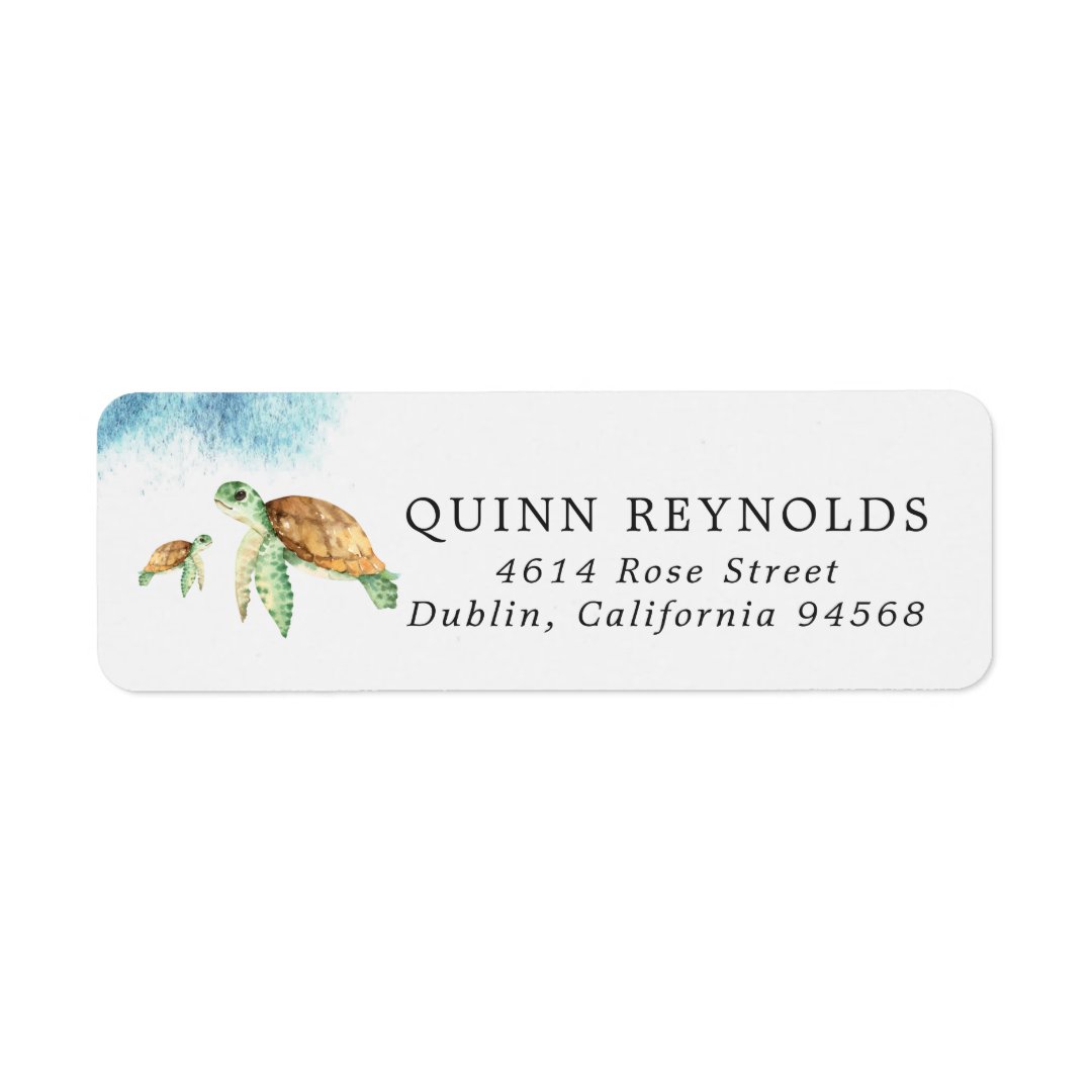 Sea Turtle Ocean | Return Address Label | Zazzle