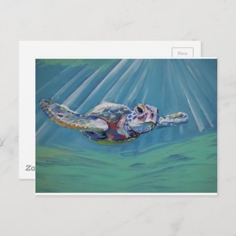 Sea turtle postcard | Zazzle