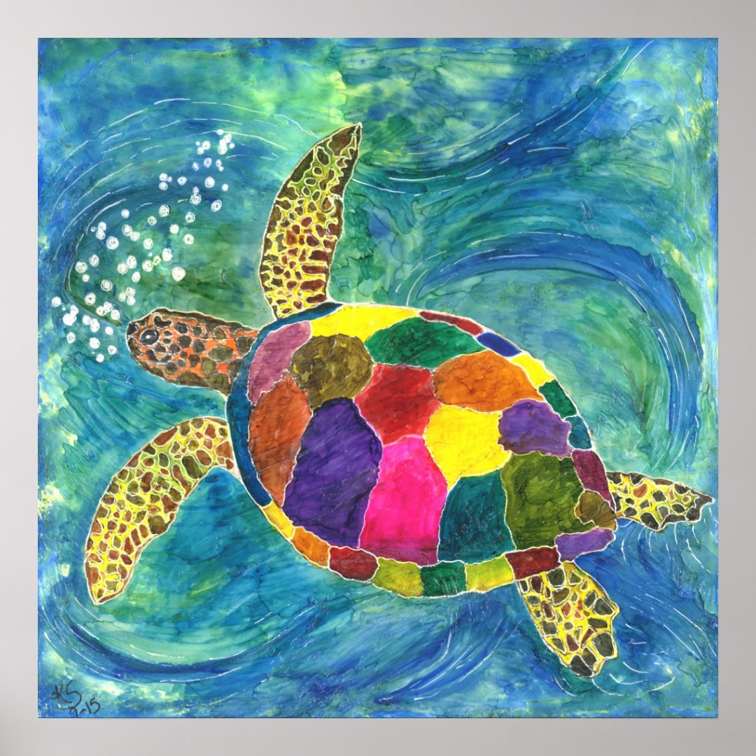 Sea Turtle Poster 24" x 24" (You Customize) | Zazzle