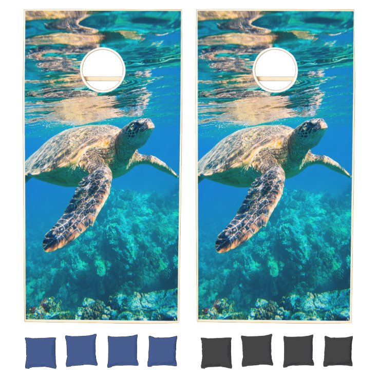 Sea Turtle swimming Ocean Corn Hole Game | Zazzle