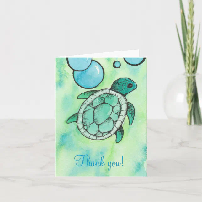 Sea Turtle Thank You Notes | Zazzle