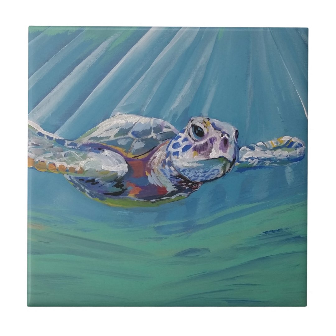 Sea turtle tile | Zazzle