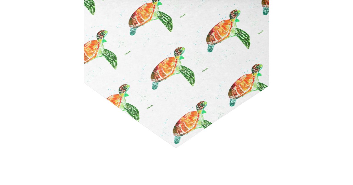 Sea turtle Under the sea Watercolor Ocean Nautical Tissue Paper | Zazzle