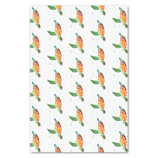 Sea turtle Under the sea Watercolor Ocean Nautical Tissue Paper | Zazzle