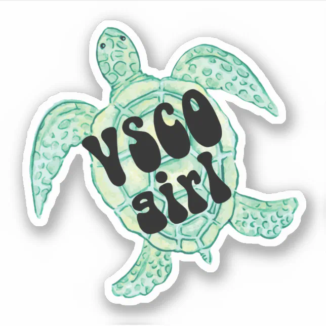 Sea turtle vsco girl sticker | Zazzle
