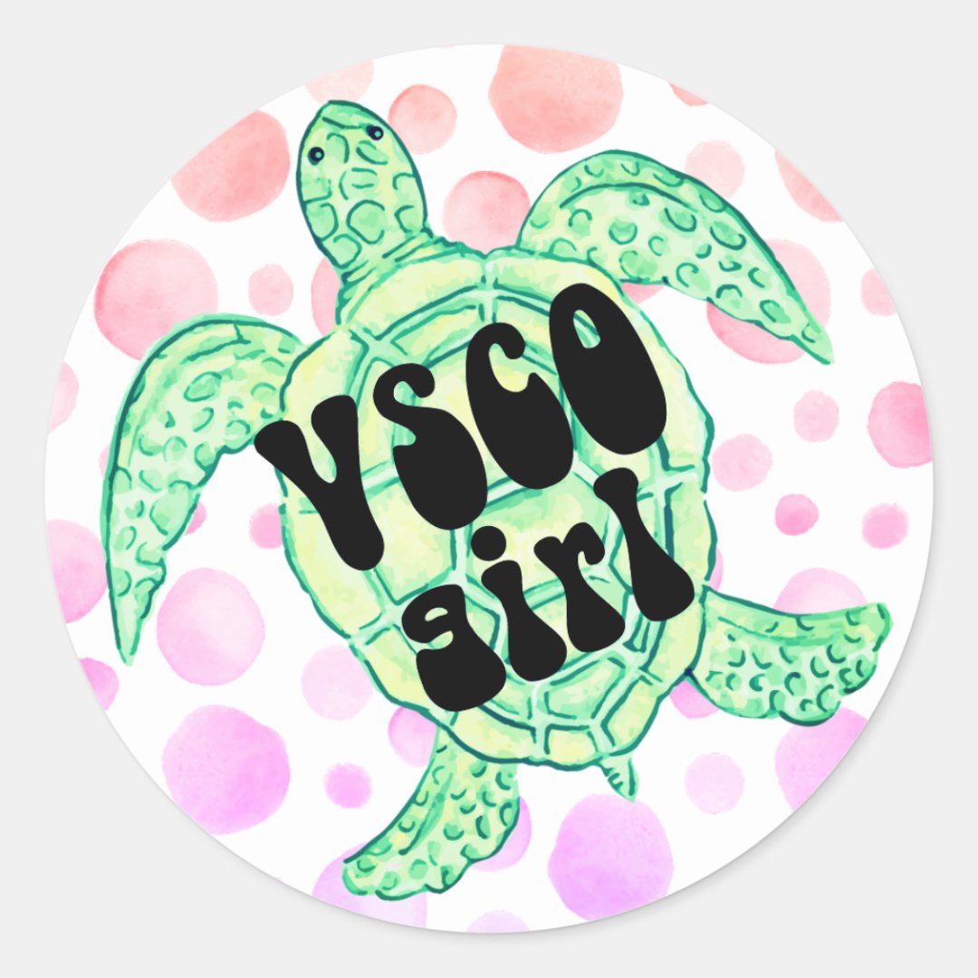 Sea turtle vsco girl Sticker | Zazzle