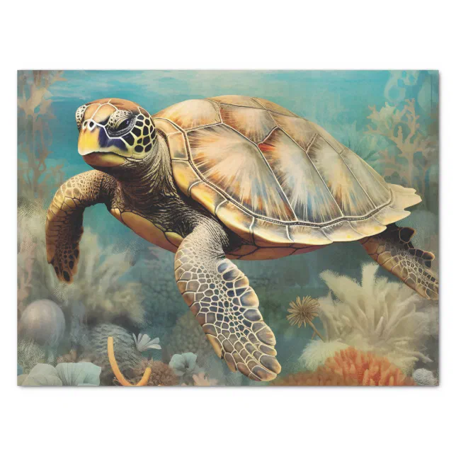 Sea Turtle Watercolor Tissue Paper | Zazzle