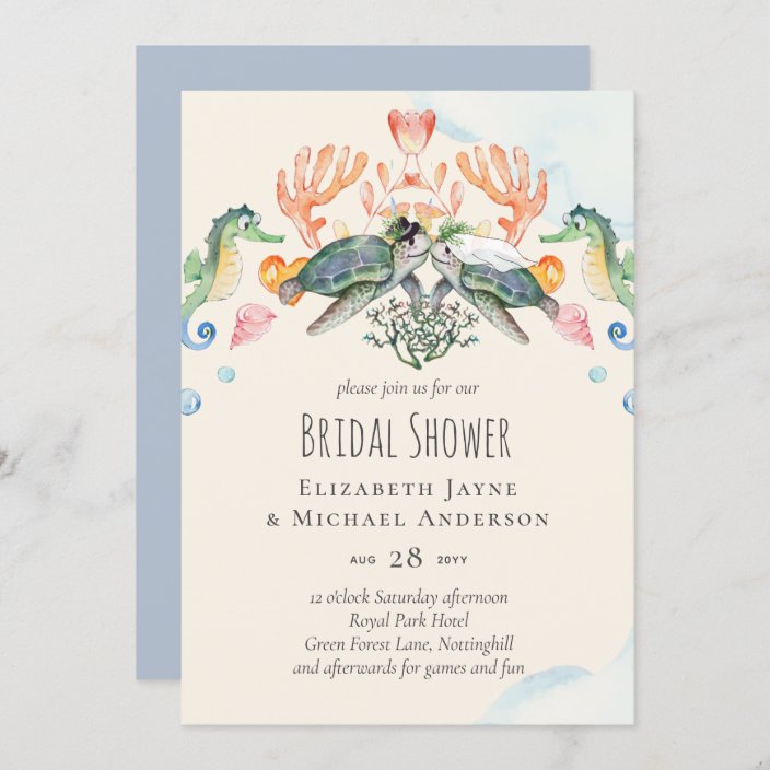 Sea Turtle Wedding Bridal Shower Invites | Zazzle.com