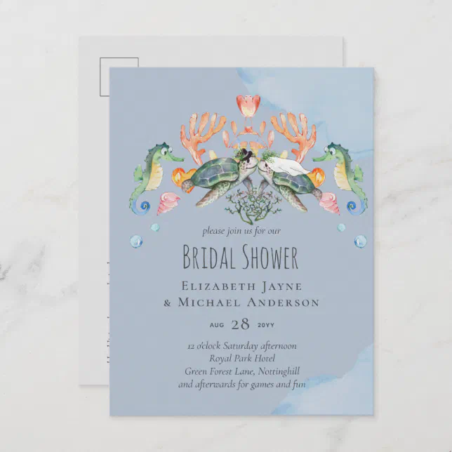 Sea Turtle Wedding Bridal Shower Invites | Zazzle