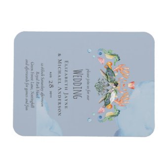 Sea Turtle Wedding Featuring Bride and Groom Magnet | Zazzle