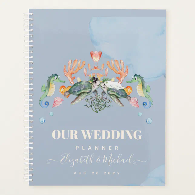 Sea Turtle Wedding Featuring Bride and Groom Planner | Zazzle