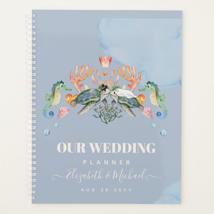 Sea Turtle Wedding Featuring Bride and Groom Planner | Zazzle.com