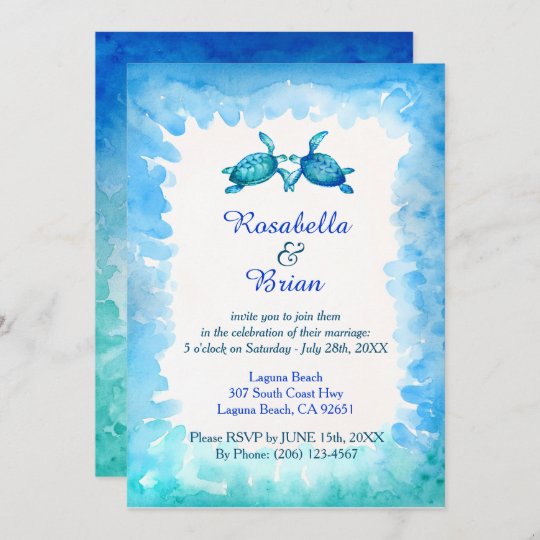 Sea Turtle Wedding Invitations - Blue and Green | Zazzle.com