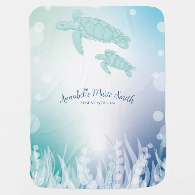 Sea Turtles Baby Shower Under the Sea Baby Blanket | Zazzle