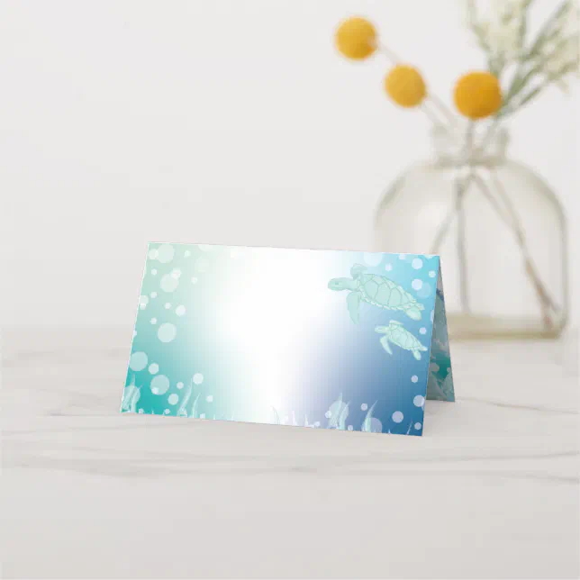 Sea Turtles Baby Shower Under the Sea Place Card | Zazzle