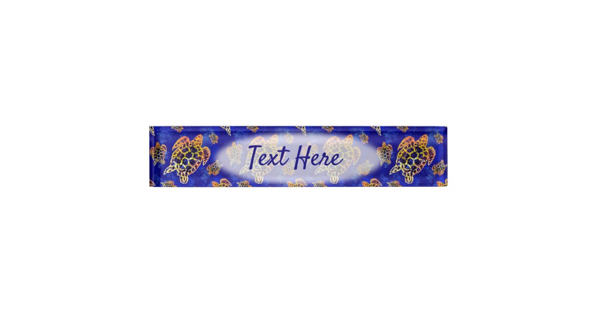 Sea Turtles Batik African Art Desk Name Plate | Zazzle