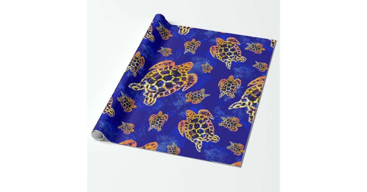 Sea Turtles Batik African Art Wrapping Paper | Zazzle