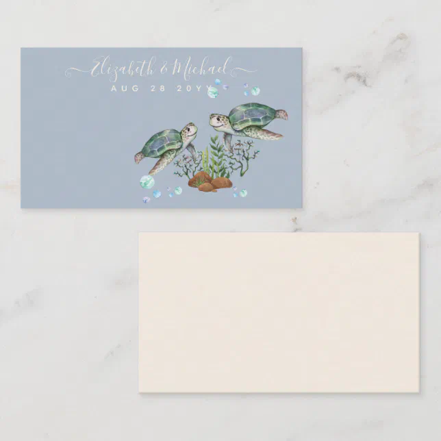 Sea Turtles Beach Wedding Business Card | Zazzle