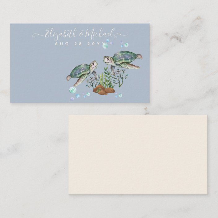 Sea Turtles Beach Wedding Business Card | Zazzle.com