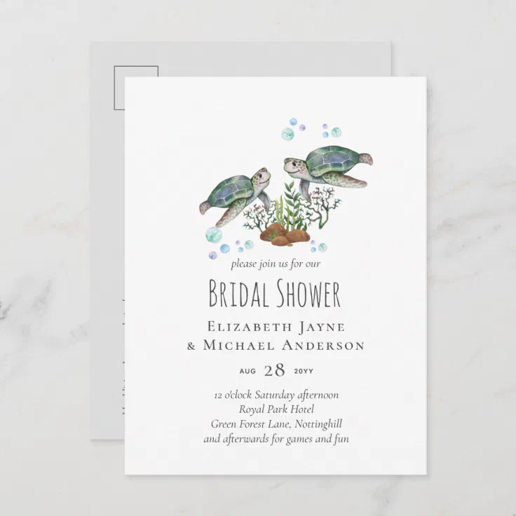 Sea Turtles Beach Wedding Postcard | Zazzle