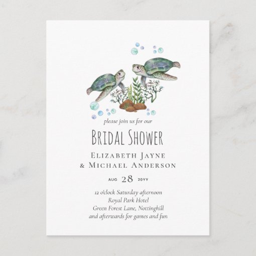 Sea Turtles Beach Wedding Postcard | Zazzle