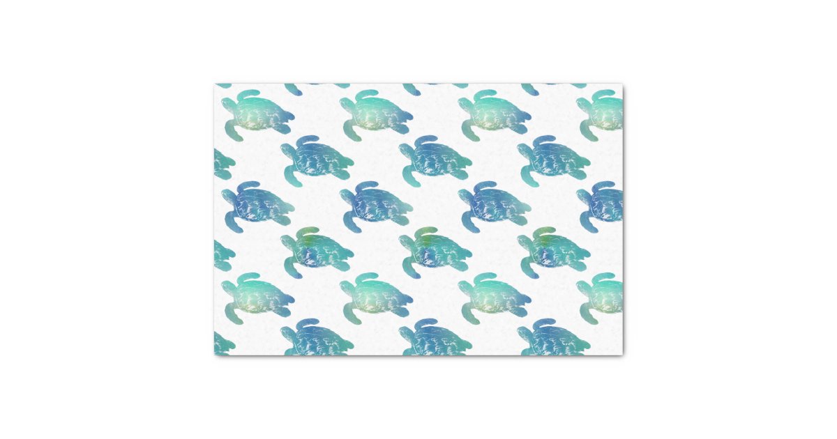 Sea Turtles Blue Aqua Tissue Paper | Zazzle