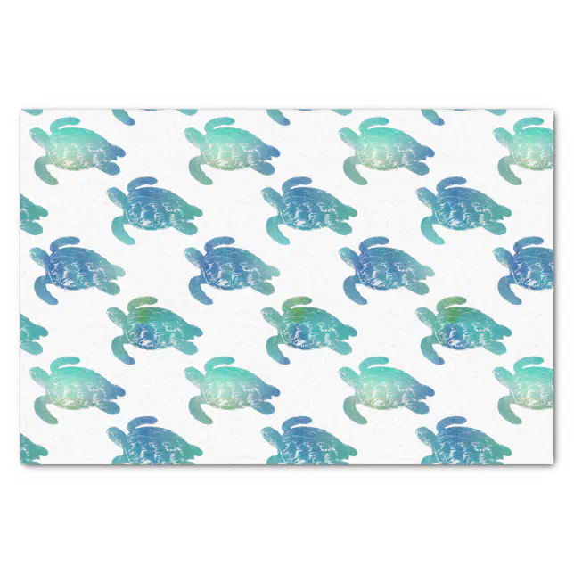 Sea Turtles Blue Aqua Tissue Paper | Zazzle