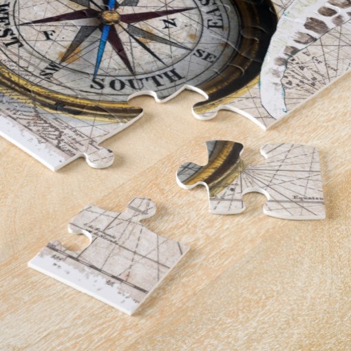 Sea Turtles Compass Map Jigsaw Puzzle | Zazzle