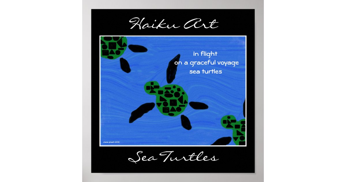 Sea Turtles Haiku Art Print | Zazzle