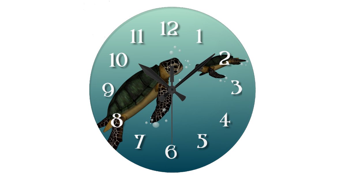 Sea Turtles Large Clock | Zazzle.com