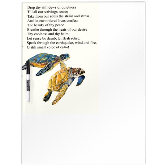 Sea Turtles Peace Prayer Poem Dry Erase Board | Zazzle.com
