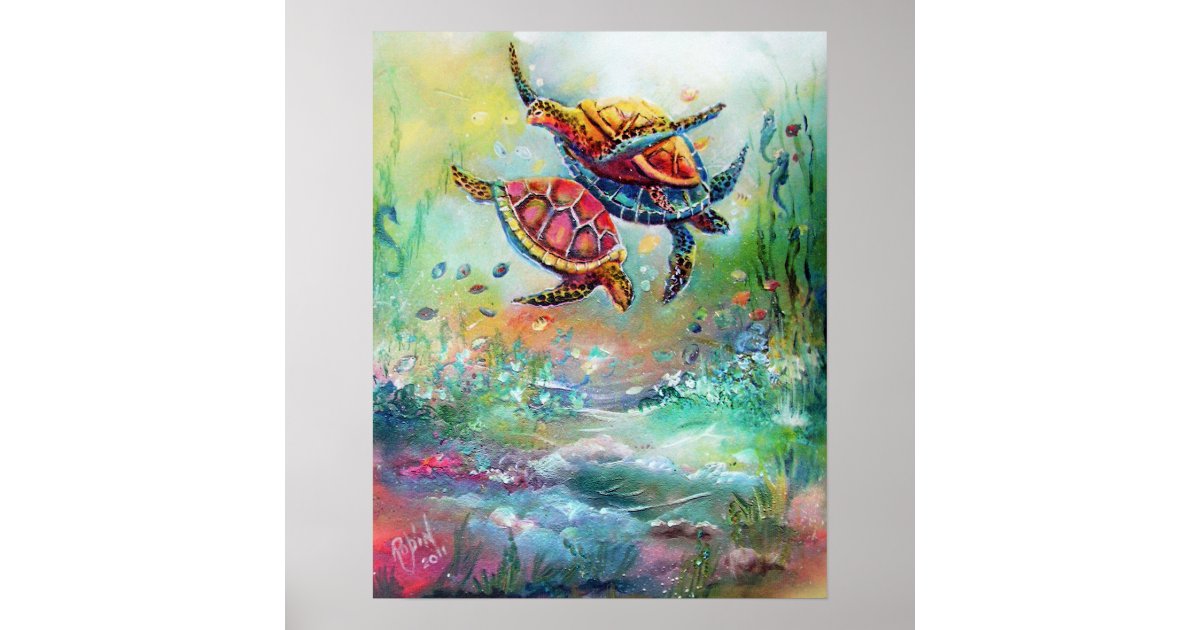 Sea Turtles Poster | Zazzle