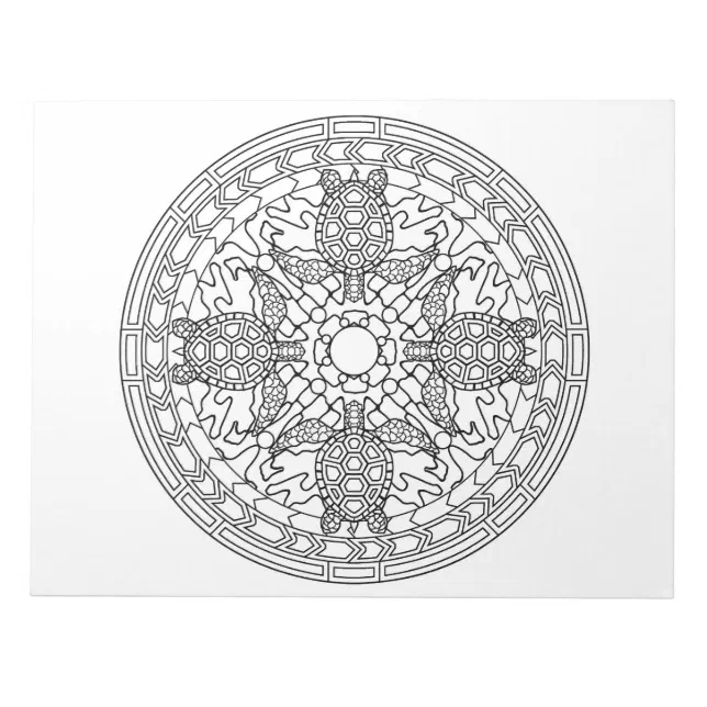 sea turtle mandala coloring page