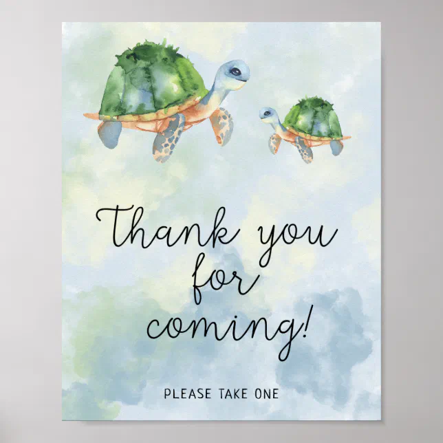 Sea turtles - Thank you for coming Poster | Zazzle