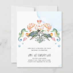 Sea Turtles Wedding Featuring Bride and Groom | Zazzle
