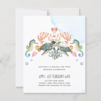 Sea Turtles Wedding Featuring Bride and Groom | Zazzle