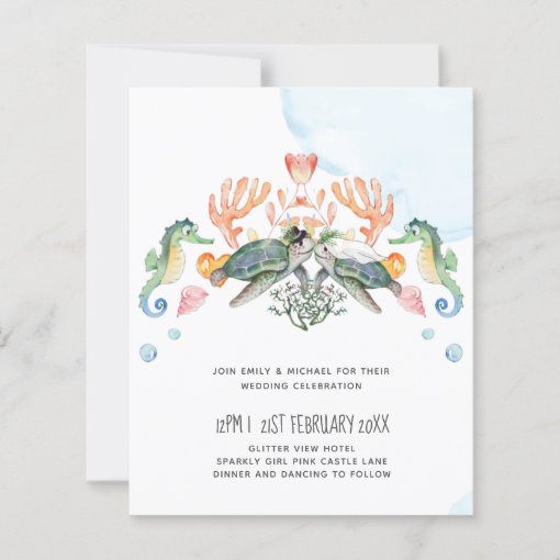 Sea Turtles Wedding Featuring Bride and Groom | Zazzle