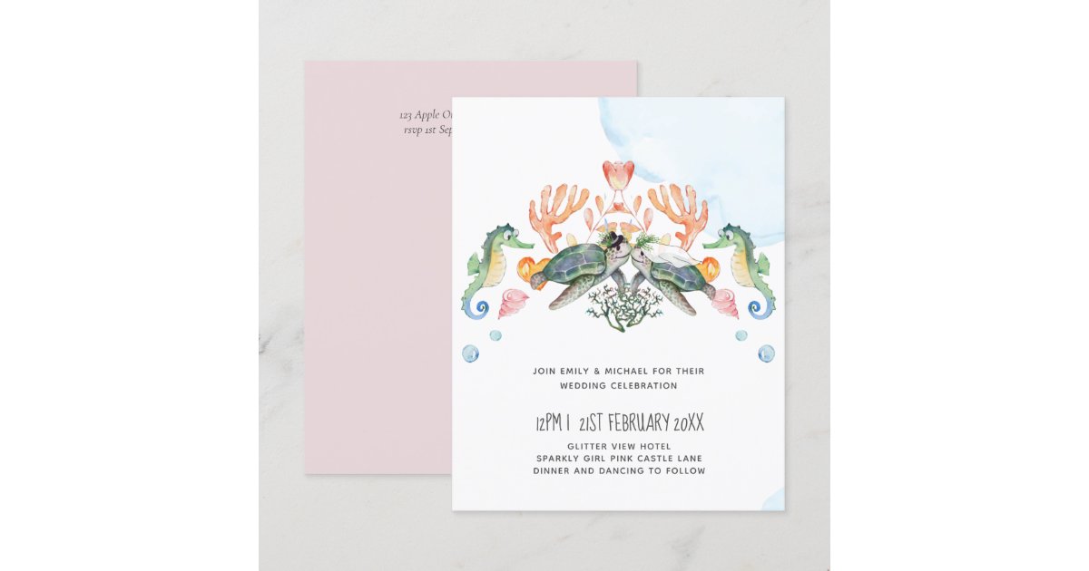 Sea Turtles Wedding Featuring Bride and Groom | Zazzle