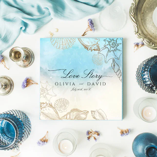 Sea Wedding Summer Blue Ocean Beach Wedding 3 Ring Binder | Zazzle