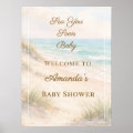 Sea You Soon Beach Baby Shower Welcome Poster | Zazzle
